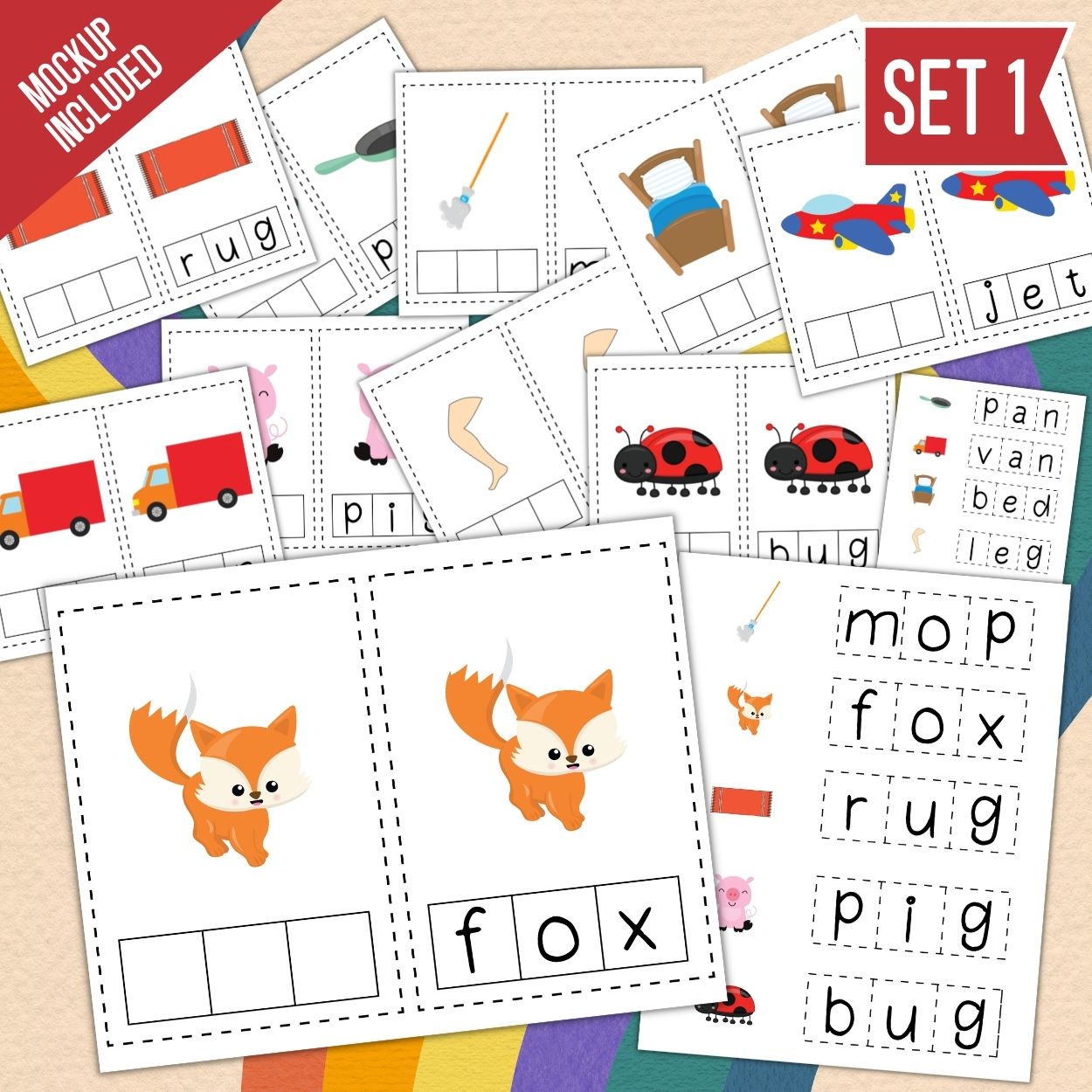 Elkonin Boxes CVC Words Group B Set 1 Surf And Sunshine Designs